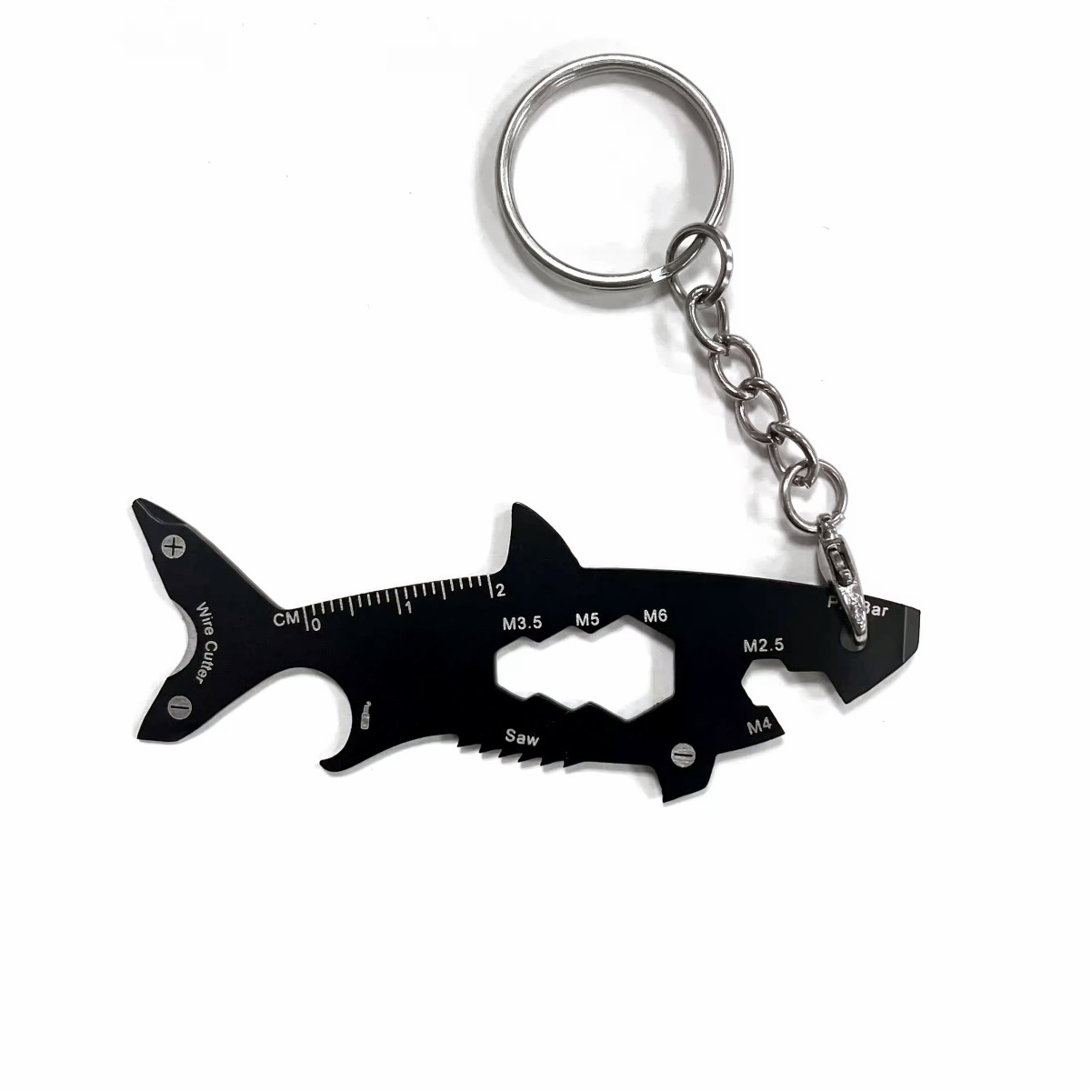 MULTI TOOL SHARK STAINLESS STEEL KEYCHAIN